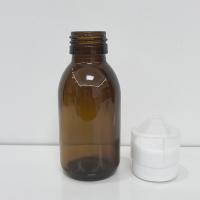 China Amber Glass Makatussin Bottle 90ml with CRC Cap Silk Screen Printing Full Set for sale