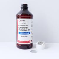 China 473ml PET Material Empty Cough Syrup Quagen Blue Bottle for sale