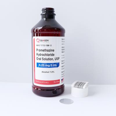 China 473ml PET Material Empty Cough Syrup Quagen Blue Bottle for sale