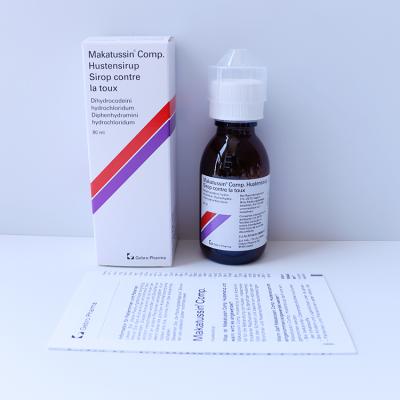 China Empty 90ml Glass Makatussin Bottle for sale