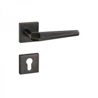 China Ancient Black Crystal Modern Brass Door Handles Door Lock Set for sale