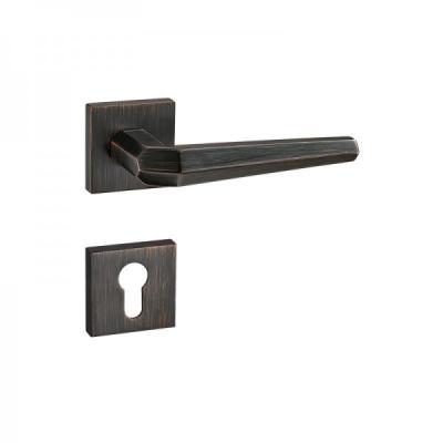 China Ancient Black Crystal Modern Brass Door Handles Door Lock Set for sale