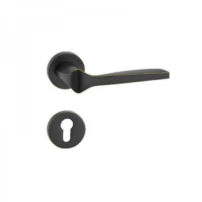 China BAB Black Galaxy Modern Brass Door Lever / Entrance Door Handle for sale