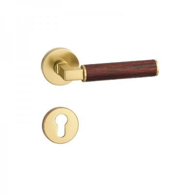 China Square Checkered Brass Front Door Lock Set / Entry Door Handleset for sale