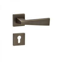 China Brass Front Door Lock Set Interior Privacy Door Handle KHA Finish OEM for sale