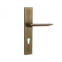 China EB Finish Flat Door Knob Brass Door Handle With Key Lock for sale