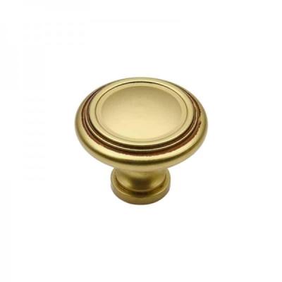 China Feel Solid Antique Brass Pull Handles / Round Cabinet Door Knobs for sale