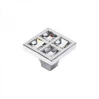 China Corrosion Resistant Zinc Cabinet Handles Chrome Square Cabinet Knobs for sale