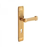China Security Time Classic Brass Door Handles Lever Lock 24k Gold OEM Service for sale