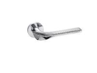 China Calla Lily Antique Brass Door Knobs With Lock Chrome Finish Furniture Hardware for sale