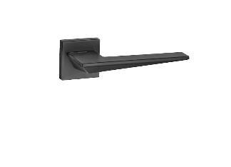 China Black Trestle Zinc Door Handles Wear Resistant Door Lock Handle Set for sale