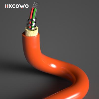 China Custom Length Multimode 6 Core 12 Core Flexible Spiral Steel Armoured Fiber Optical Cable for sale