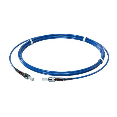 China FTTH PVC 3.0MM Single Mode G657A1 3M ST/UPC-ST/UPC Armored Fiber Optic Patch Cord for sale