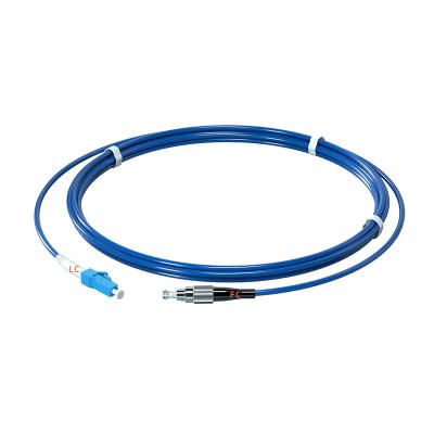 China PVC Armored Fiber Optic Patch Cord LC/UPC-FC/UPC Connector Single Mode Simplex 3.0 1M-10M for sale