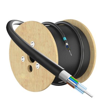 China 2-288 Core GYTA Outdoor Duct Coaxial Direct Burial Fiber Optic Cable for SM MM Communication Black PE Jacket for sale