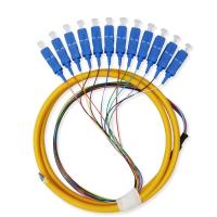 China 12 Core Single Mode SC Fiber Pigtail Cable for Networks Communication System Flexible for sale