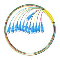 China HXCOWO 12 Core SC Bundle Tail Single Mode Telecom Grade Head And Tail Fiber Optic Pigtail for sale