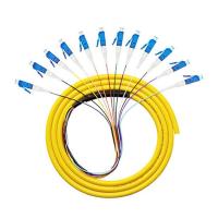 China 12 Core LC FTTH 0.9mm OM2 OM3 Fiber Optic Pigtail for Smooth Signal Transmission for sale