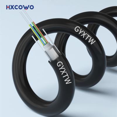 China Fiber Optic Cable GYXTW G657A G652D Armoured Outdoor Single Mode OS2 4 6 12 24 Core for sale