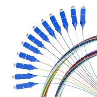 China G652D G657A Fiber Optic Pigtail 12 Color Loose Tube Tight Buffer SC UPC Pigtail for sale