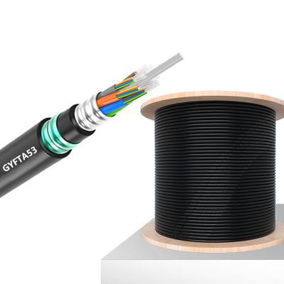 China Non Metallic Outdoor Armored Fiber Optic Cable GYFTA53 Custom Length for sale