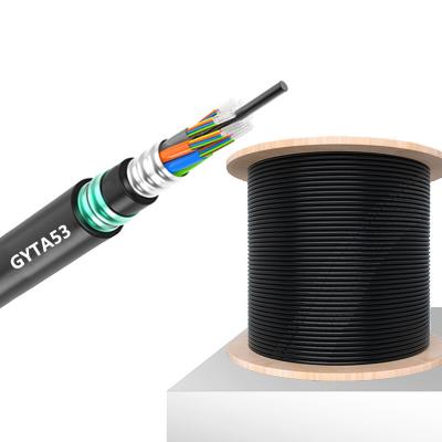 China Moistureproof Outdoor Armored Fiber Optic Cable Black Outdoor Rated Fiber for sale