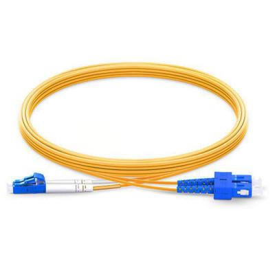 China 3m LC UPC To SC UPC Duplex 2.0mm Yellow Fiber Optic Patch Cord Single Mode For FTTX for sale