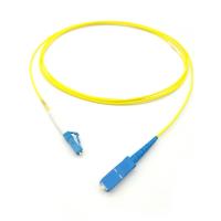 China SM LSZH 3mm SX 2M Stainless Steel Armored Fiber Optic Jumper Cable FTTH LC/UPC-SC/UPC for sale