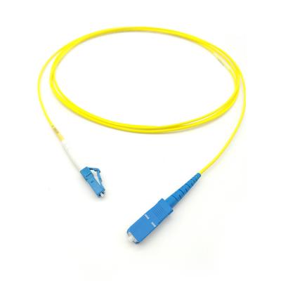 China SM LSZH 3mm SX 2M Stainless Steel Armored Fiber Optic Jumper Cable FTTH LC/UPC-SC/UPC for sale