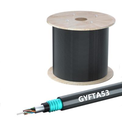 China GYFTA53 Outdoor Armored Fiber Optic Cable with Wooden Drum Packaging OEM ODM Service and Low Loss High-Speed Fusion Welding for sale