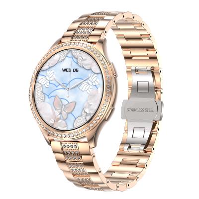 China Support OEM & ODM | Luxury Diamond Ladies Smart Watch with BT5.1 Bluetooth Call IP67 Waterproof and 1.32-inch IPS Display for sale