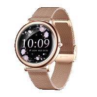 China Support OEM & ODM | Slim Metal Mesh Ladies Fitness Watch with AMOLED Clear Round Screen, BT5.2 Hands-Free Call, and IP68 Waterproof for sale