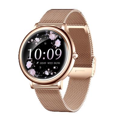 China Support OEM & ODM | Slim Metal Mesh Ladies Fitness Watch with AMOLED Clear Round Screen, BT5.2 Hands-Free Call, and IP68 Waterproof for sale