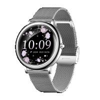 China Support OEM & ODM | Slim Metal Mesh Ladies Fitness Watch with AMOLED Clear Round Screen, BT5.2 Hands-Free Call, and IP68 Waterproof for sale
