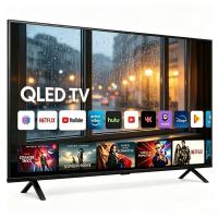 China 32 50 Inch Flat Screen QLED TV Energy Saving HDMI USB Ports Television for sale