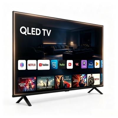 China 32 65Inch Digital QLED TV – Supports DVB-T2 HDMI VGA USB Inputs for sale