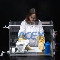 China Laboratory Desktop Vacuum Acrylic Glove Box for sale