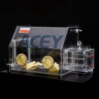 China OEM Small Size Dustproof Acrylic Vacuum Glove Box For Battery Research for sale