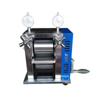 China Lab Adjustable Manual Vertical Roller Press Lithium Battery Electrode Roller for sale