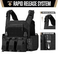 China Black Tactical Bulletproof Vest Anti Cut Fabric PVC Bulletproof Body Armor for sale
