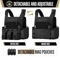 China Black Tactical Bulletproof Vest Anti Cut Fabric PVC Bulletproof Body Armor for sale