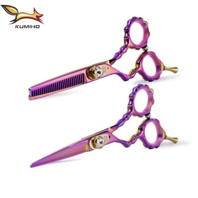 China KUMIHO ZJZ-575 Left Handed Hair Cutting Scissors Cutting Scissors and Thinning Scissors Titanium Coated Left Handed Scissors 6inch for sale