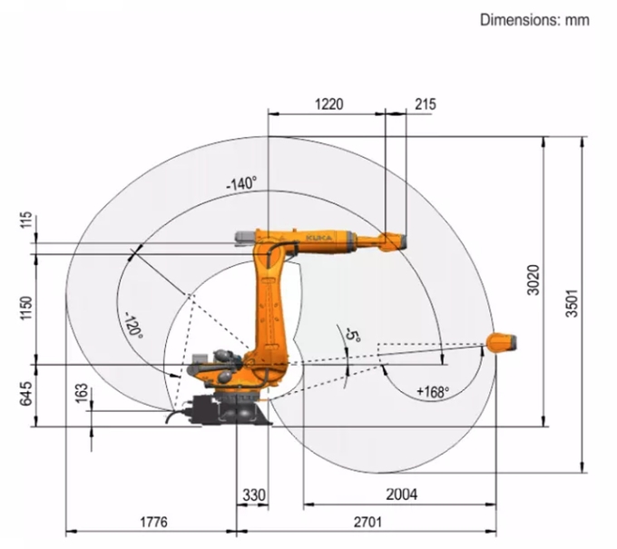 6 Axis KR 210 R2700-2 Kuka Robot Arm For Handling Robot And Palletizing Robot 2