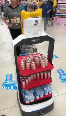 China Delivery Robot AI Catering Delivery Food Waiter in Shop  Voice Interaction And Advertising Delivery Robot for sale