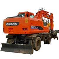 China Doosan DH150W-7 Excavator from Japan Low Working Hours and Liyuan Hydraulic Cylinder for sale
