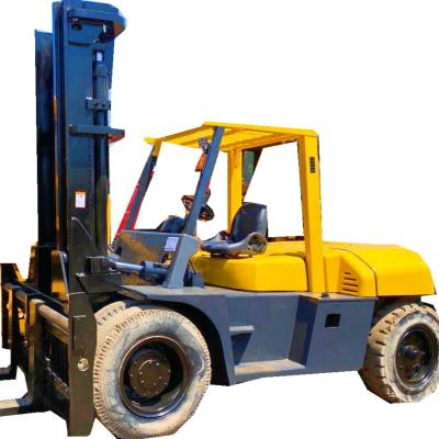 China Good Condition TCM 100 10 Ton Used Forklift with Original Paint and EPA Engine in Yellow for sale