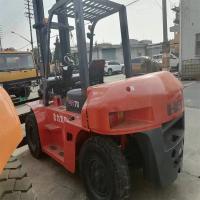 China USED HELI CPCD70 7ton Diesel Forklift for Sales Original Engine Side Shift for sale