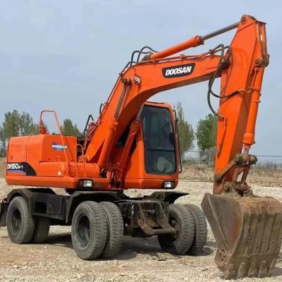 China Used DOOSAN DX140W-7 Wheel Excavator with Original Paint and Cummins Engine 112kW for sale
