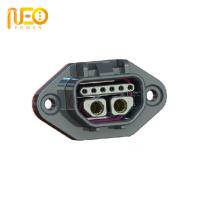 China 60A 2 Pole 6 Pin Power Signal Connectors Flange Right Angle Socket with Cable for sale