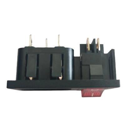 China 15A 250V Panel Mount IEC C14 Inlet Socket with Boat Shape Rocker Switch for sale